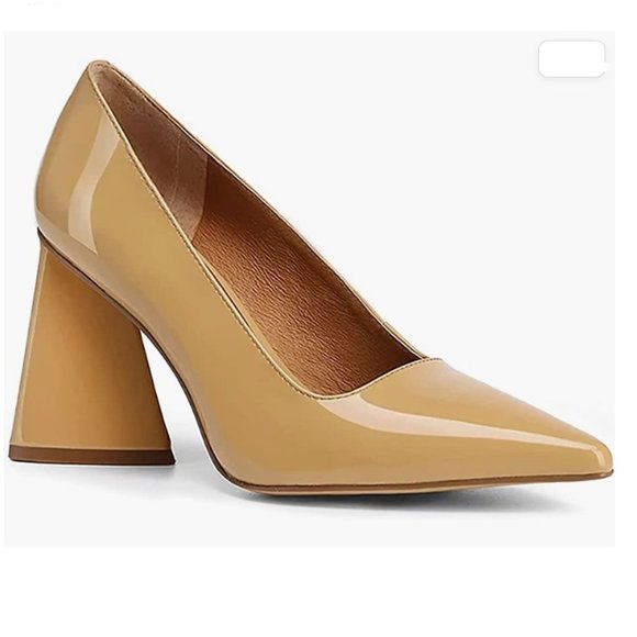 Shoes | S Fowt Caramel Triangular High Heels Pointed Toe Pumps ...